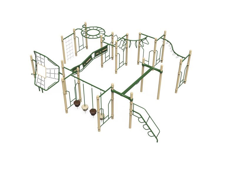 Outdoor Fitness Challenge Course with Horizontal Ladders