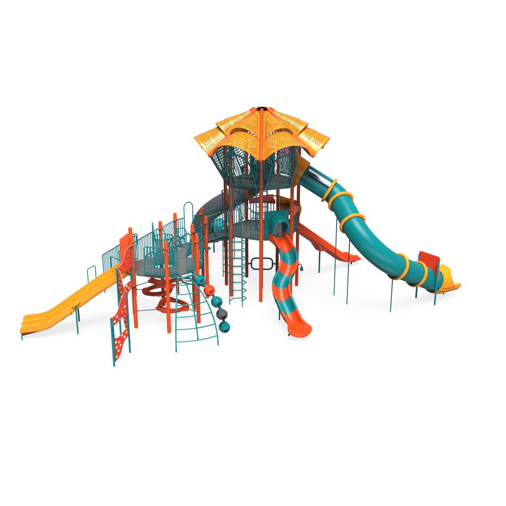 Outdoor Play Structure with Heptagon Mega Tower