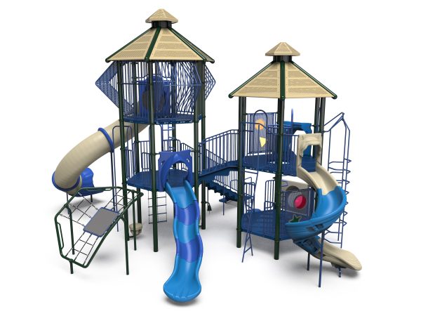 Outdoor Play Structure with 2 Towers | Miracle Recreation