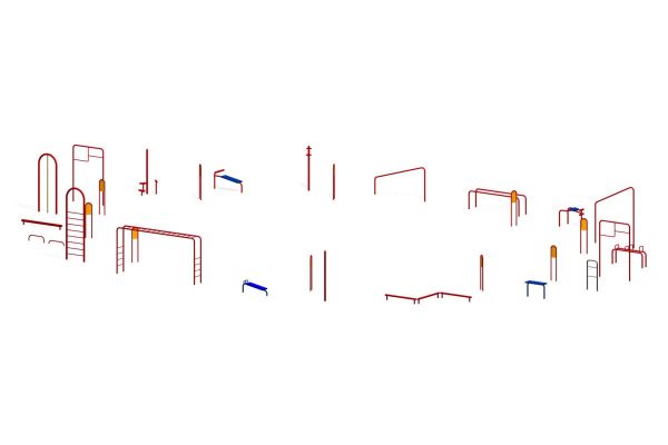 20 Station Outdoor Fitness Course with 10 Frames/Signs