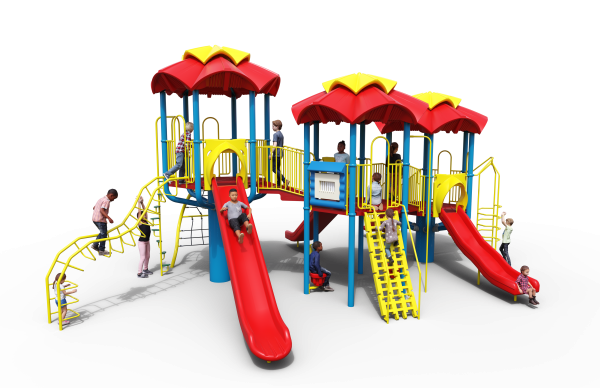 Center Stage Structure Triple Roofed Playground - Ages 5-12